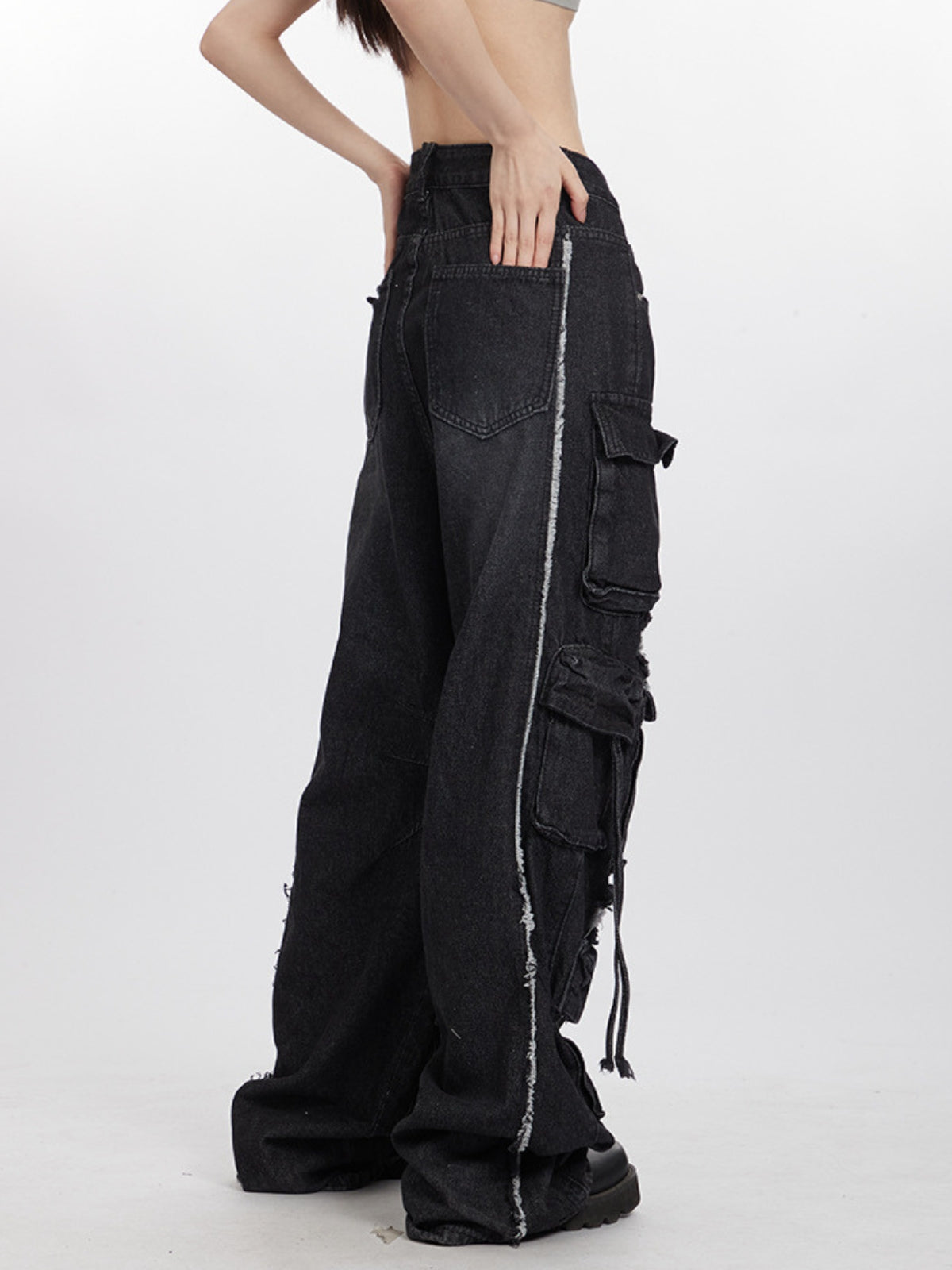 CARGOED - Baggy Basic Cargo Jeans